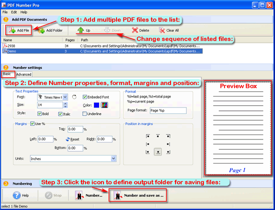 How To Change Sequence Of PDFs Which To Be Numbered With Continuous 